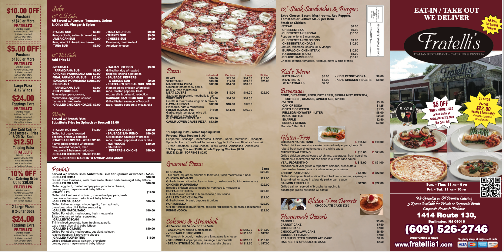 TAKE OUT MENU 2022 FRONT – Fratellis