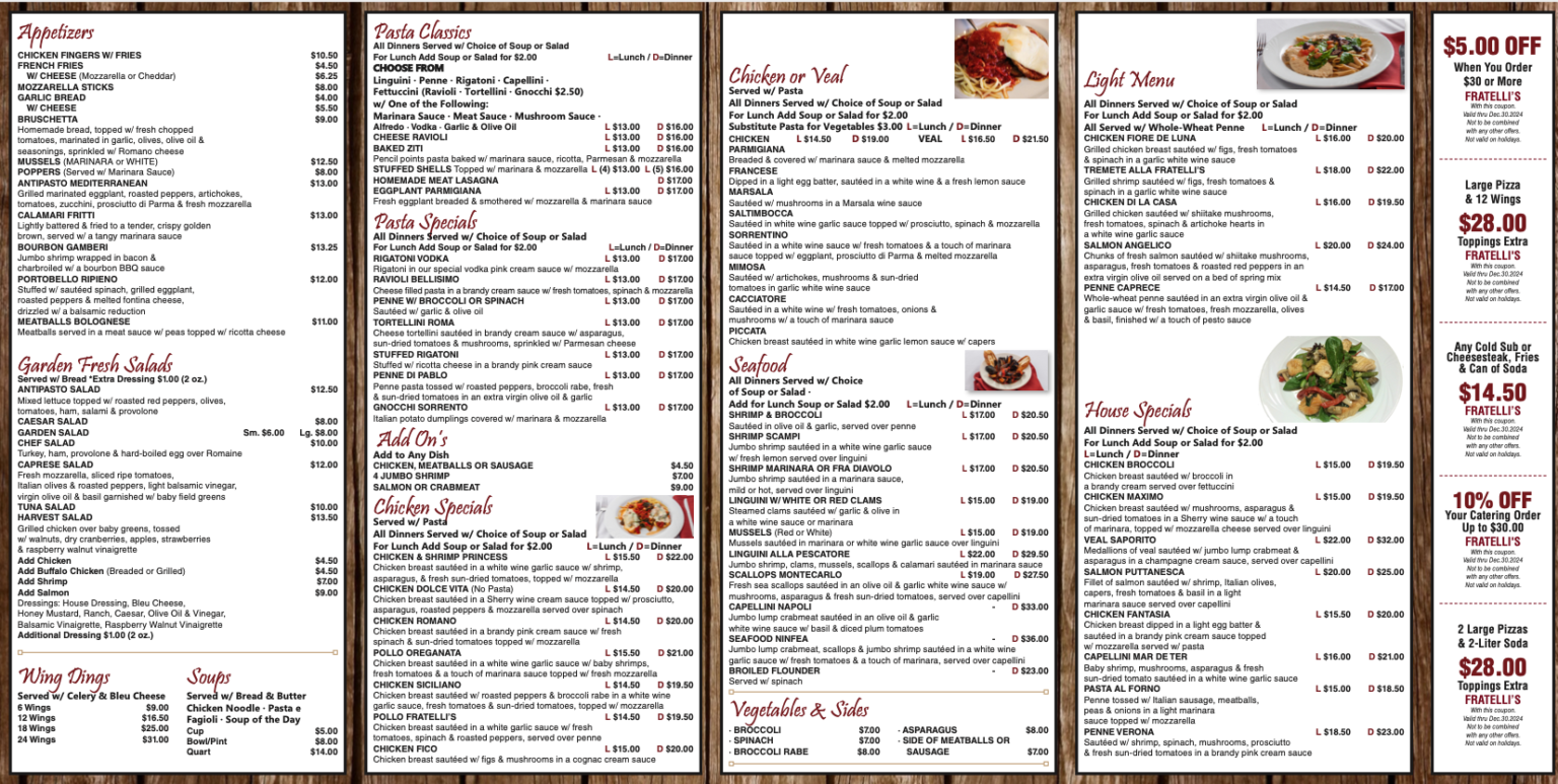 Menu – Fratellis